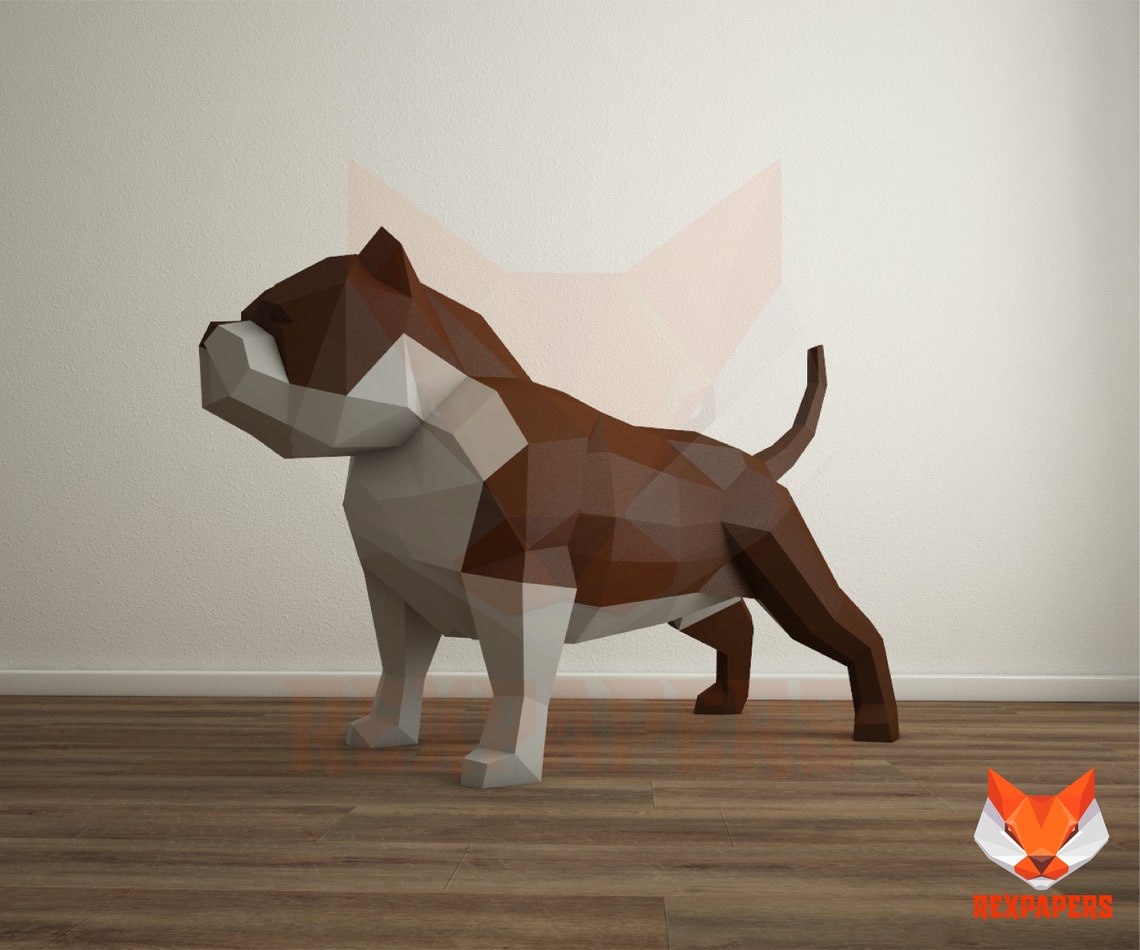 American Bully Papercraft PDF Template DIY 3d Model | Etsy