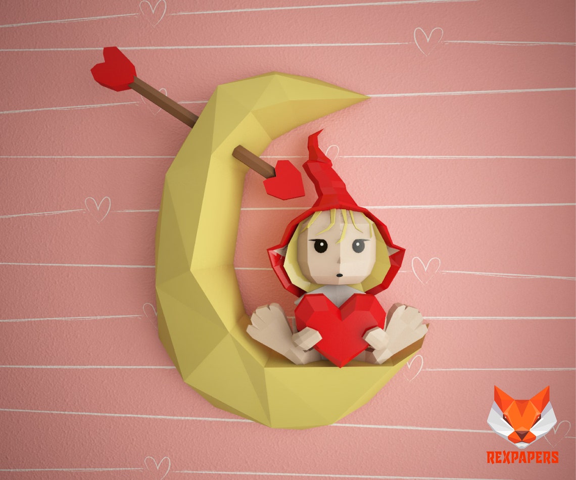 Luna Enamorada Papercraft , PDF Template, DIY 3d Model, Fanart, Paper ...