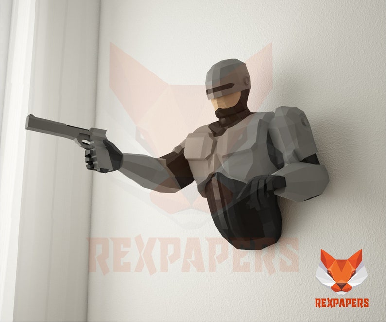 Robocop Papercraft PDF Template DIY 3d Model FanArt Paper | Etsy