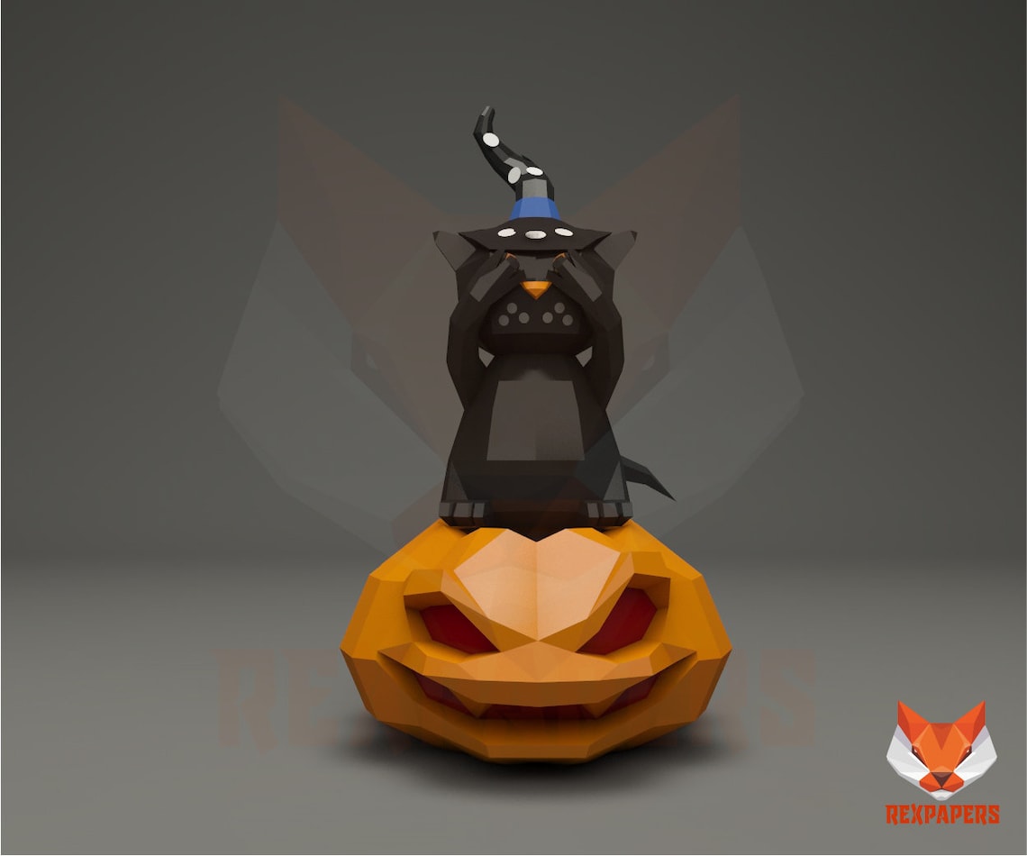 Halloween Papercraft , PDF Template, DIY 3d Model, Fanart, Paper ...
