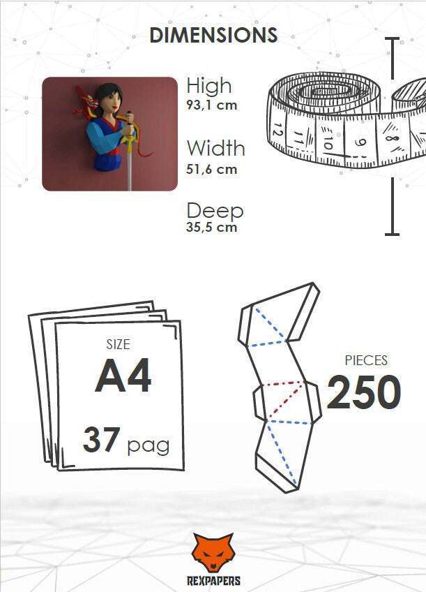 REX68 Papercraft , PDF Template, DIY 3d Model, Fanart, Paper Sculpture ...