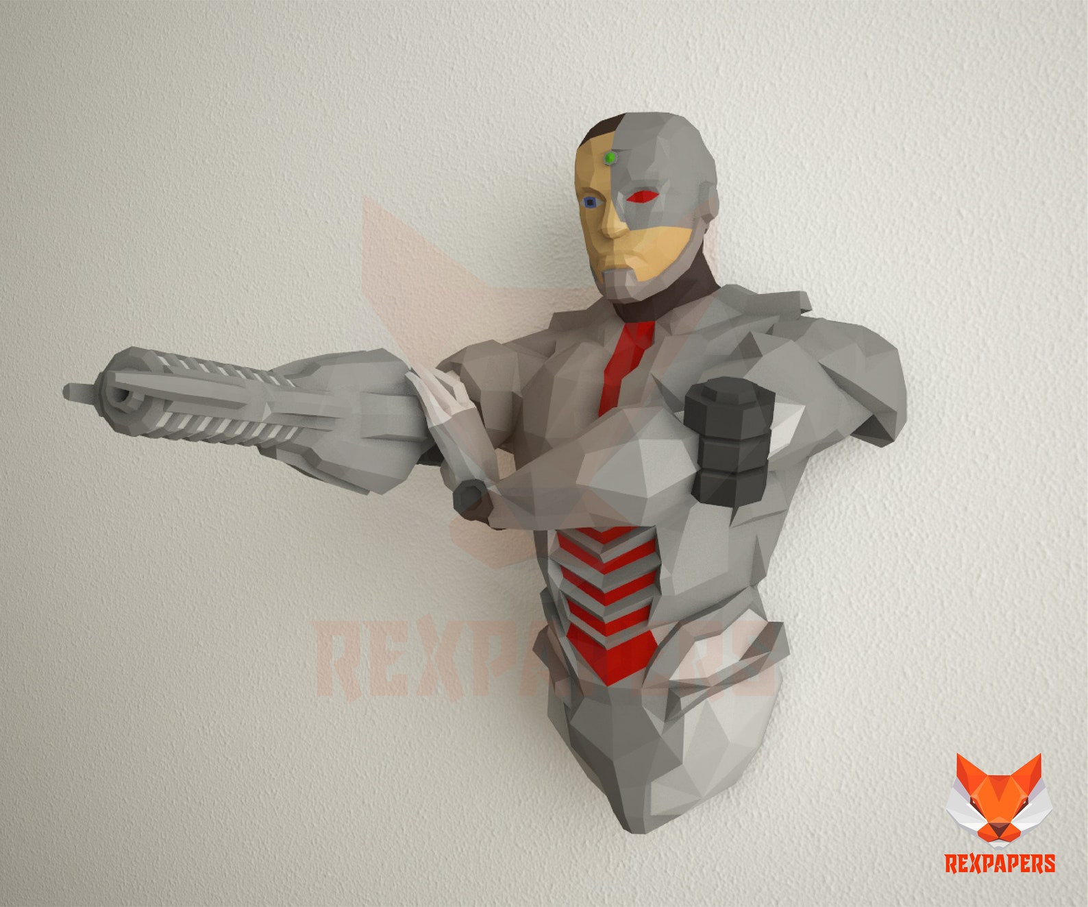 Cyborg Papercraft , PDF Template, DIY 3d Model, FanArt, Paper Sculpture ...