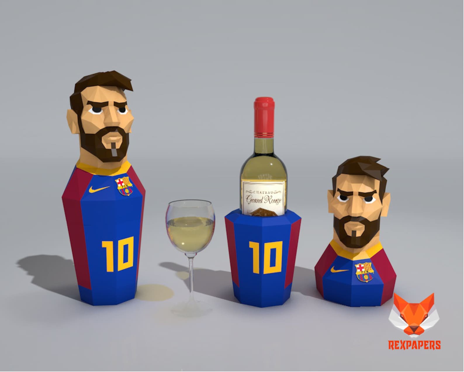 Caja De Vino Messi Papercraft PDF Template DIY 3d Model - Etsy España