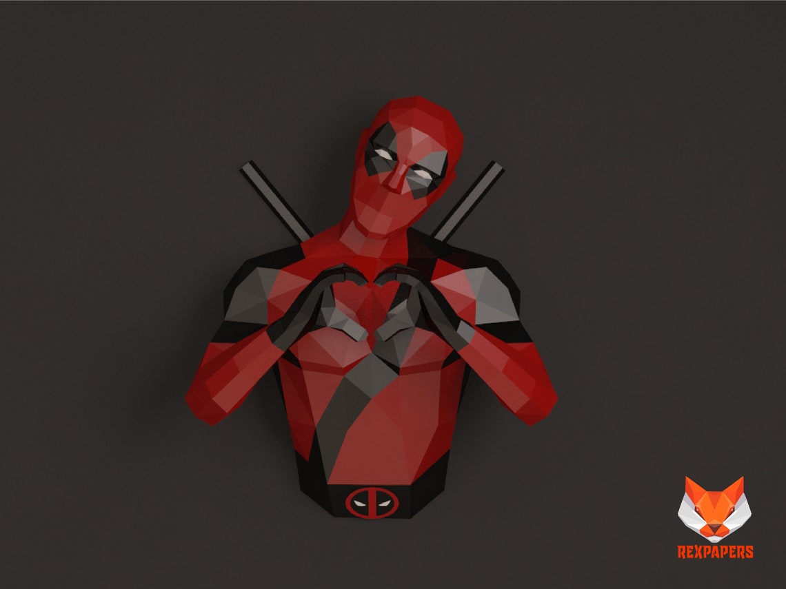 DeadPool Papercraft PDF Template DIY 3d Model FanArt - Etsy México
