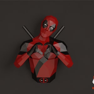 Deadpool Papercraft , PDF Template, DIY 3d Model, Fanart, Paper ...