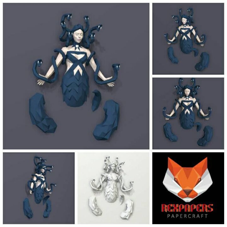 MEDUSA Papercraft PDF Template DIY 3d Model FanArt Paper | Etsy