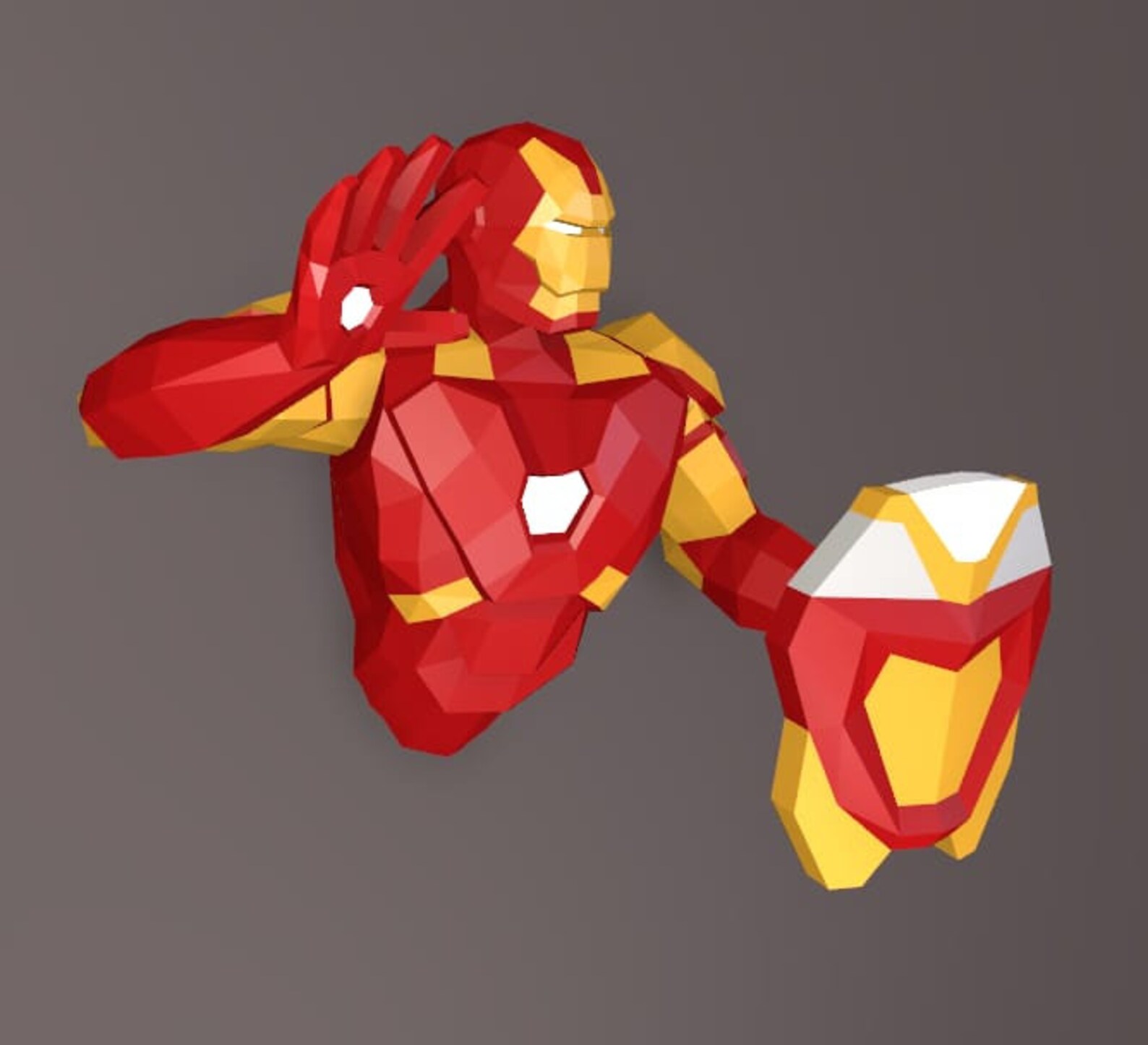 IronMan Papercraft , PDF Template, DIY 3d Model, FanArt, Paper ...