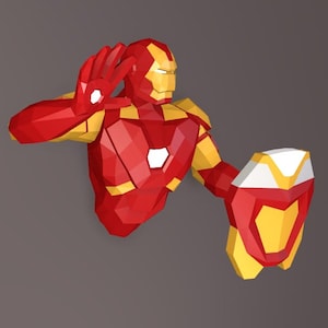 IronMan Papercraft , PDF Template, DIY 3d Model, FanArt, Paper ...