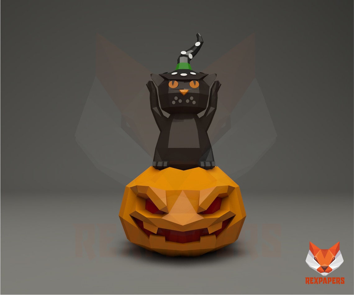Halloween Papercraft PDF Template DIY 3d Model Fanart - Etsy