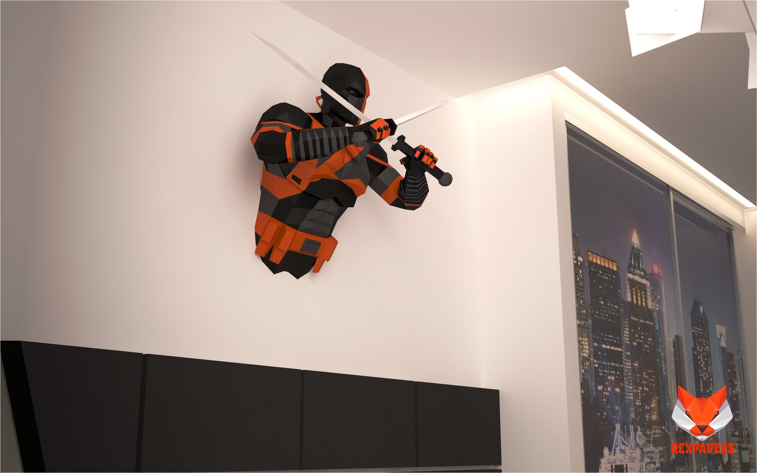 DEATHSTROKE Papercraft , PDF Template, DIY 3d Model, FanArt, Paper ...