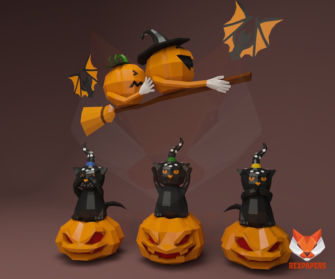 Halloween Papercraft , PDF Template, DIY 3d Model, Fanart, Paper ...
