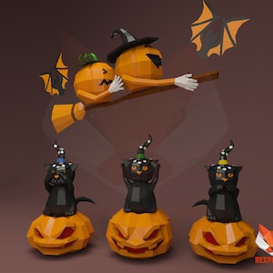 Halloween Papercraft , PDF Template, DIY 3d Model, Fanart, Paper ...