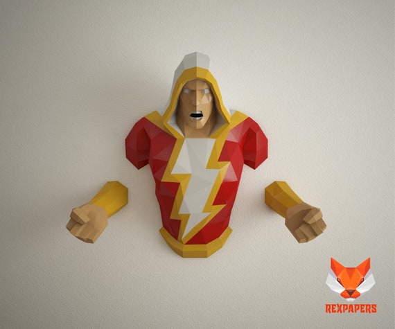 Shazam Papercraft PDF Template DIY 3d Model FanArt Paper | Etsy