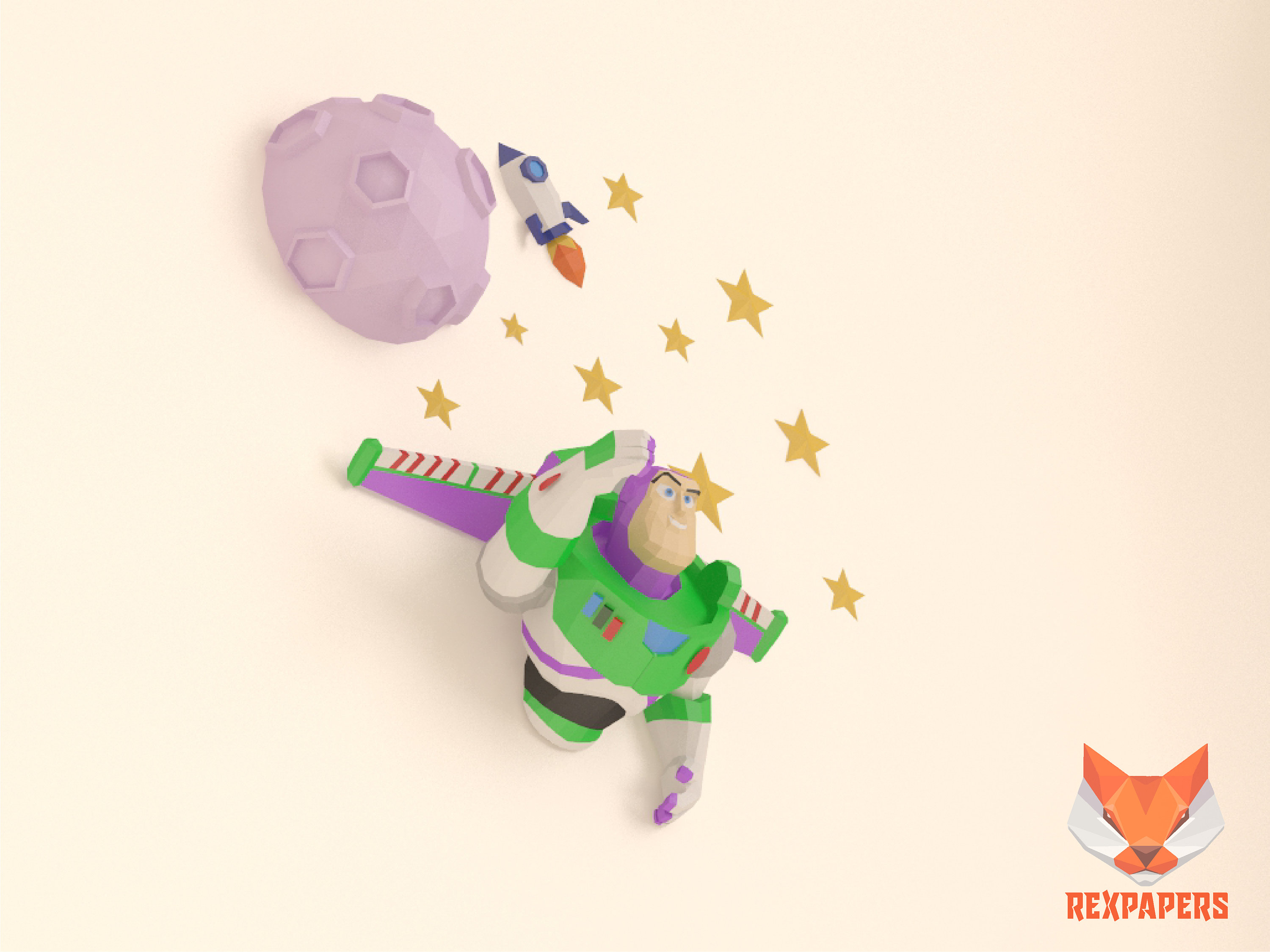 Buzz Lightyear Papercraft PDF Template DIY 3d Model - Etsy México