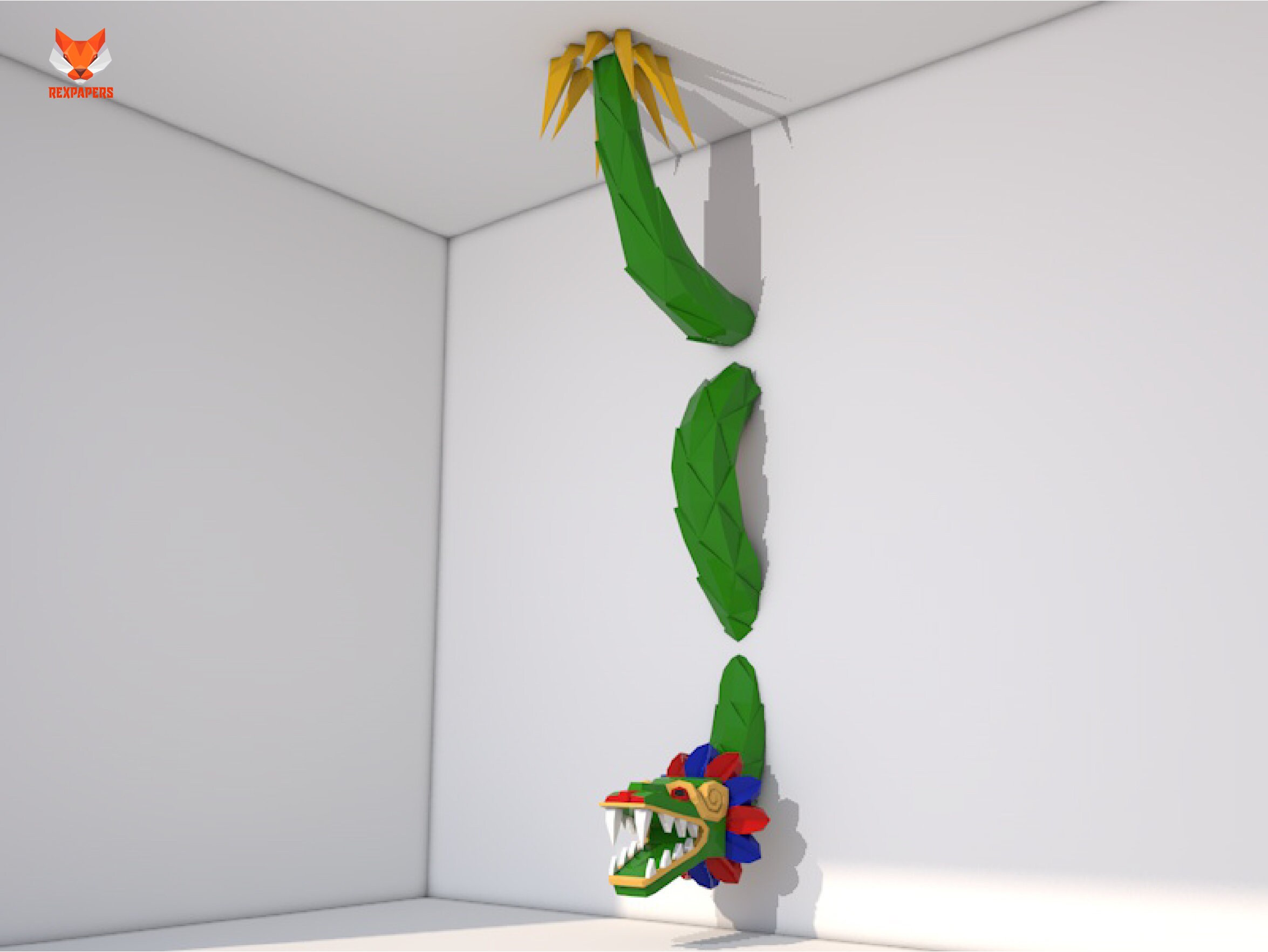 QUETZALCOATL Papercraft , PDF Template, DIY 3d Model, FanArt, Paper ...