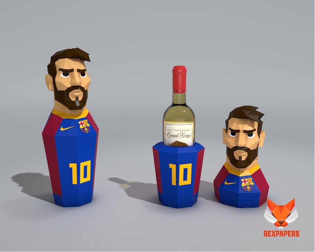 Caja De Vino Messi Papercraft PDF Template DIY 3d Model | Etsy