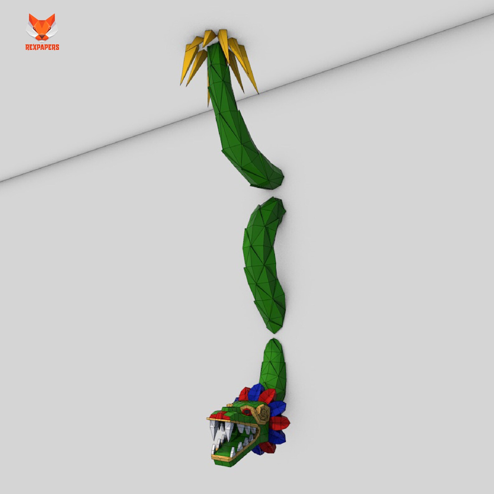 QUETZALCOATL Papercraft , PDF Template, DIY 3d Model, Fanart, Paper ...