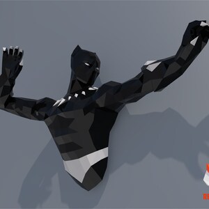 Black Panther Papercraft , PDF Template, DIY 3d Model, FanArt, Paper ...