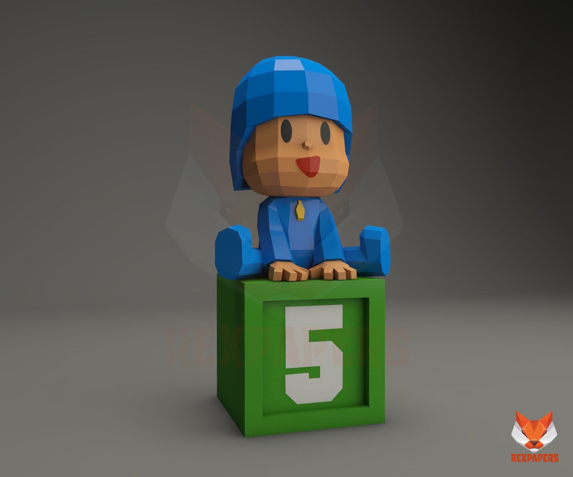 Pocoyo Papercraft PDF Template DIY 3d Model FanArt Paper - Etsy Italia