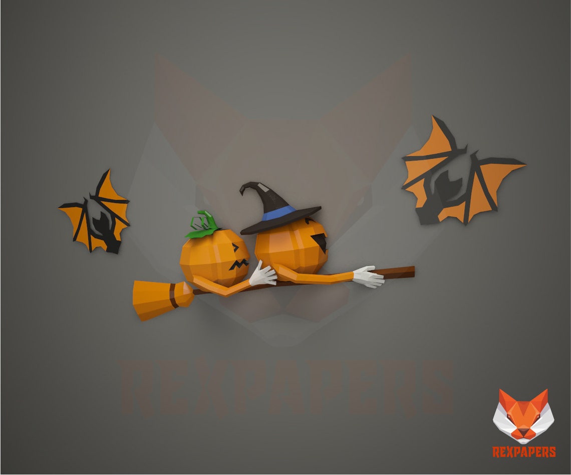 Halloween Papercraft PDF Template DIY 3d Model Fanart - Etsy
