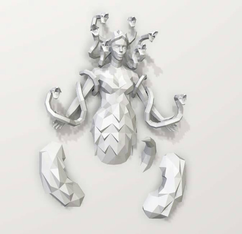 MEDUSA Papercraft PDF Template DIY 3d Model Fanart Paper - Etsy