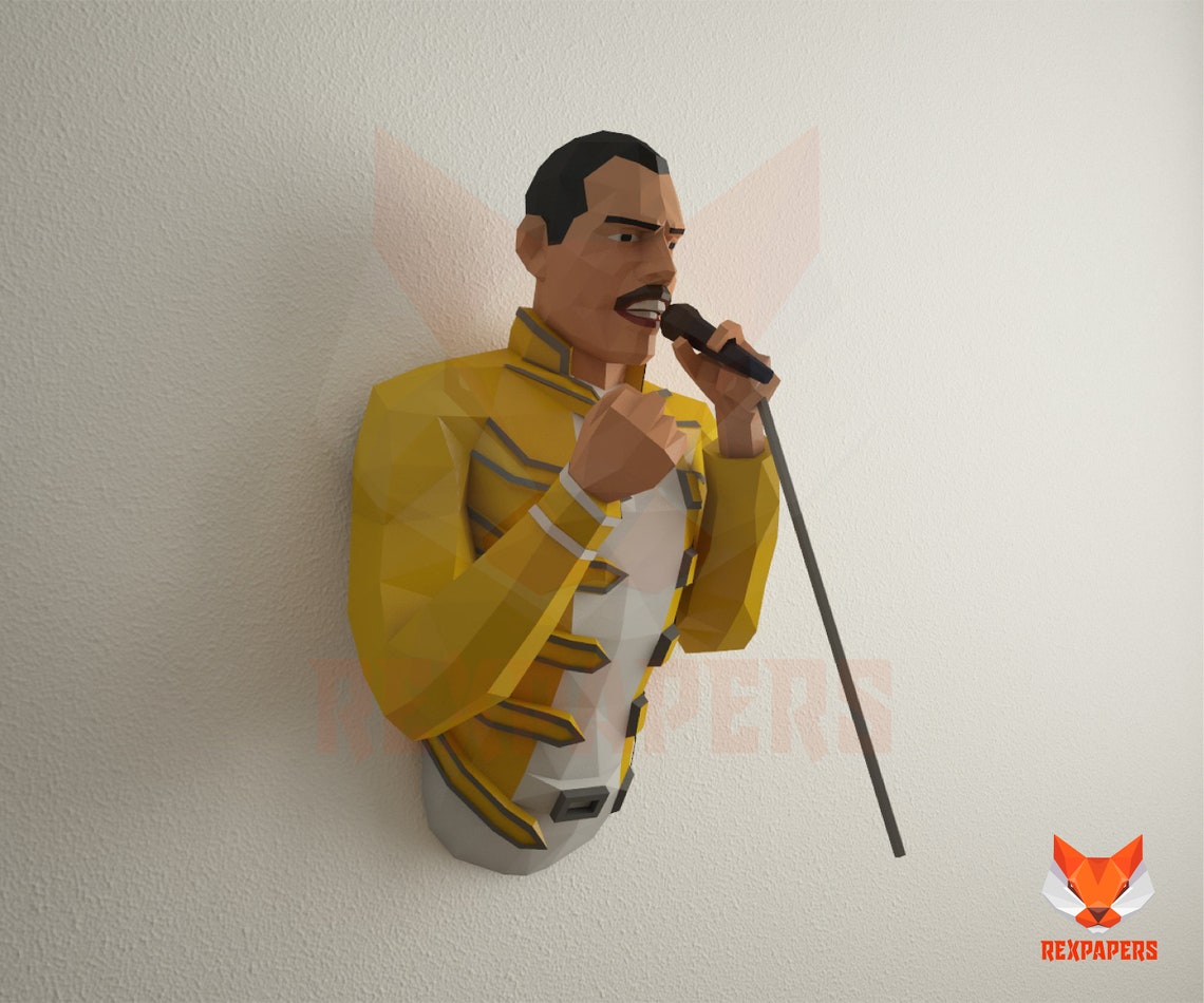 Freddie Mercury Papercraft PDF Template DIY 3d Model - Etsy France