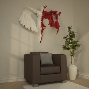 Angel Y Demonio Papercraft , PDF Template, DIY 3d Model, Fanart, Paper ...