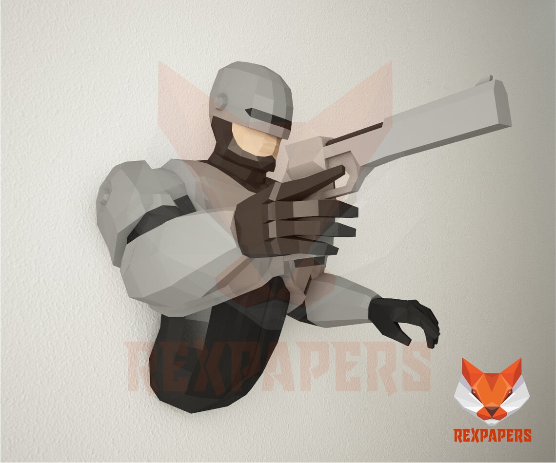 Robocop Papercraft PDF Template DIY 3d Model FanArt Paper - Etsy France