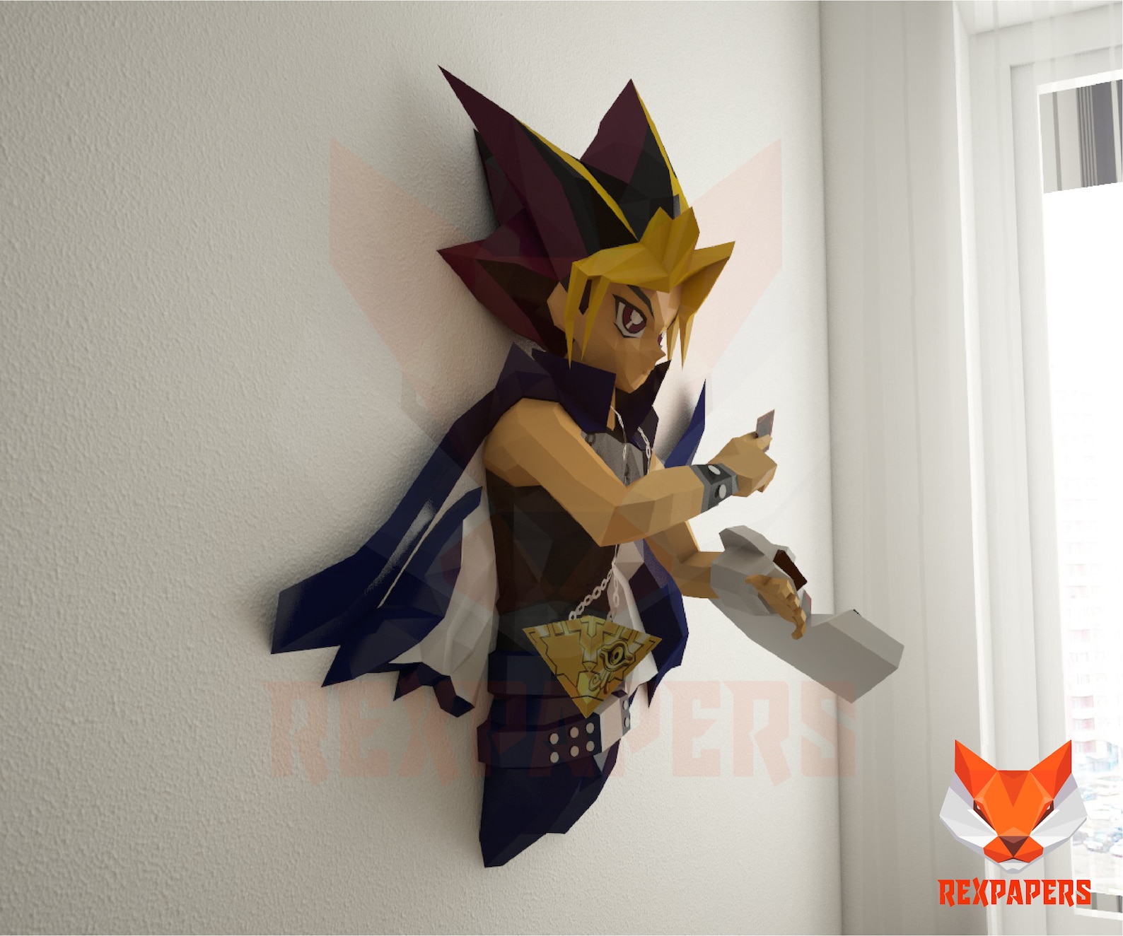 Yugi Papercraft PDF Template DIY 3d Model FanArt Paper - Etsy México