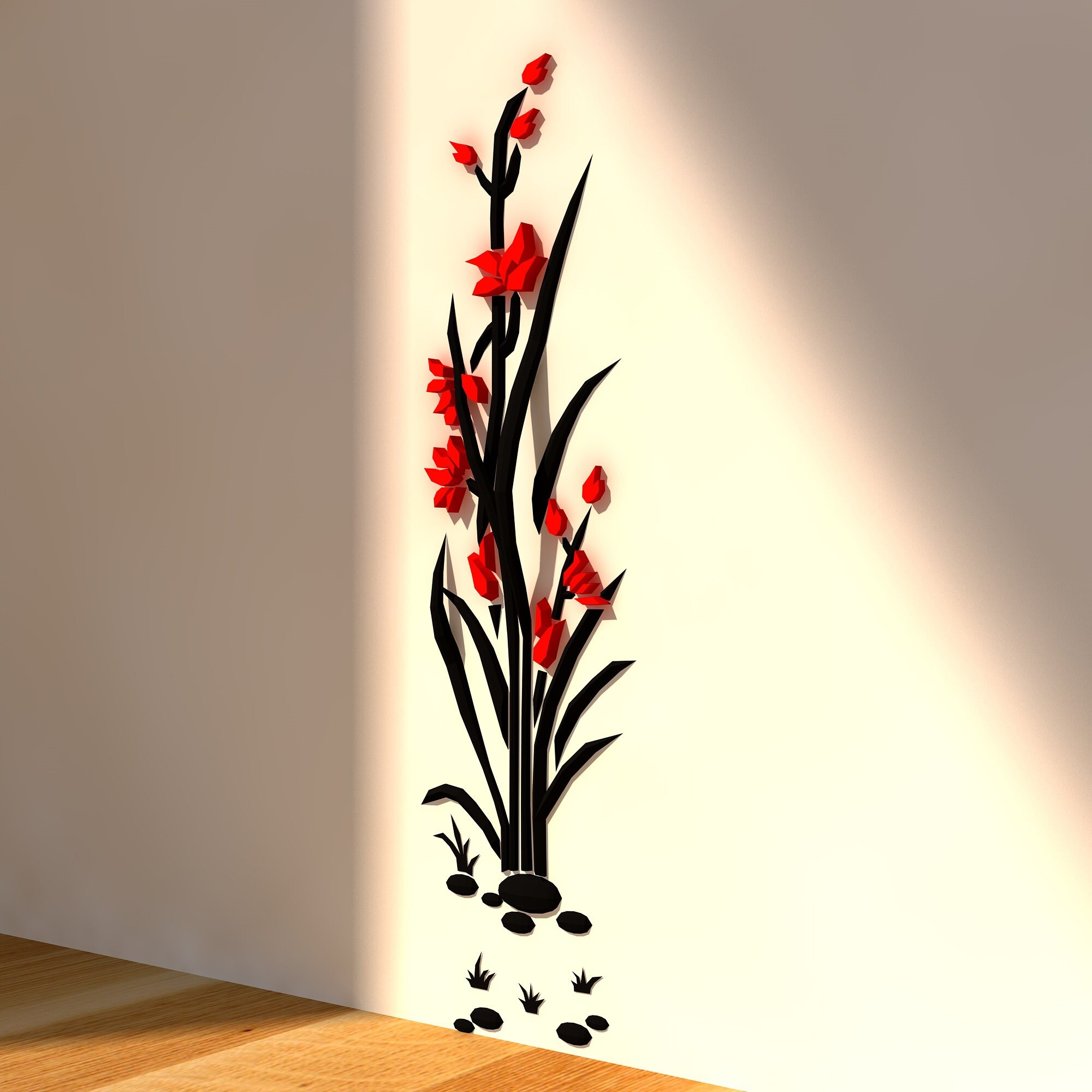 Flor Roja 2 Papercraft , PDF Template, DIY 3d Mode L, Fanart, Paper ...