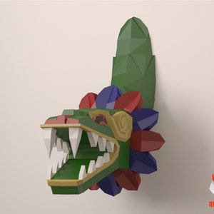 QUETZALCOATL Papercraft , PDF Template, DIY 3d Model, FanArt, Paper ...