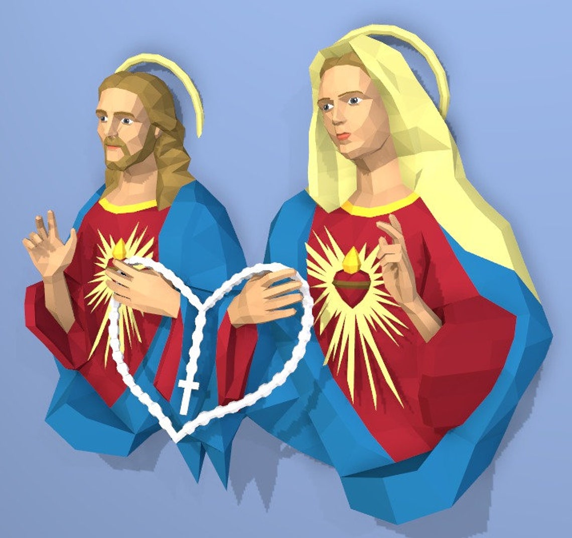 Sagrado Corazon Papercraft , PDF Template, DIY 3d Model, Fanart, Paper ...