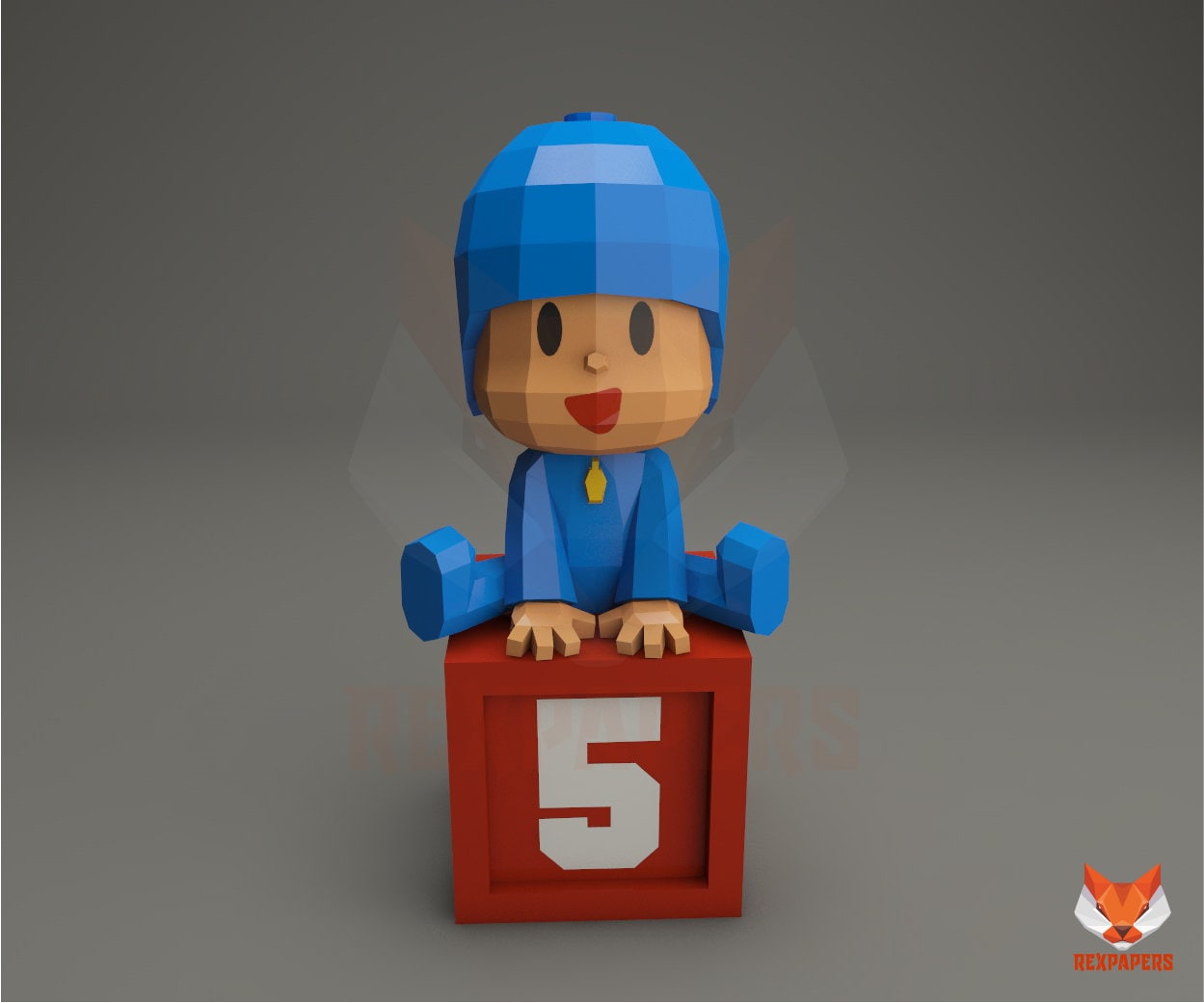 Pocoyo Papercraft PDF Template DIY 3d Model FanArt Paper | Etsy