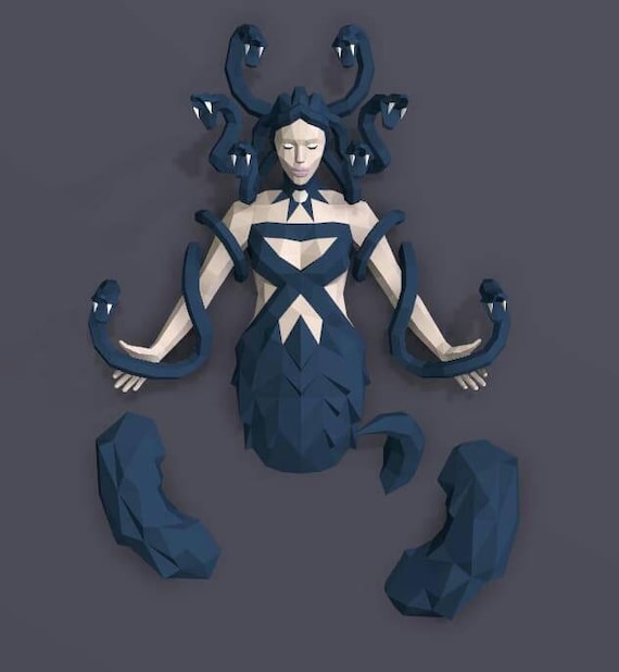 MEDUSA Papercraft PDF Template DIY 3d Model FanArt Paper | Etsy México