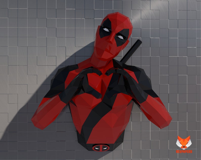 DeadPool Papercraft PDF Template DIY 3d Model FanArt | Etsy