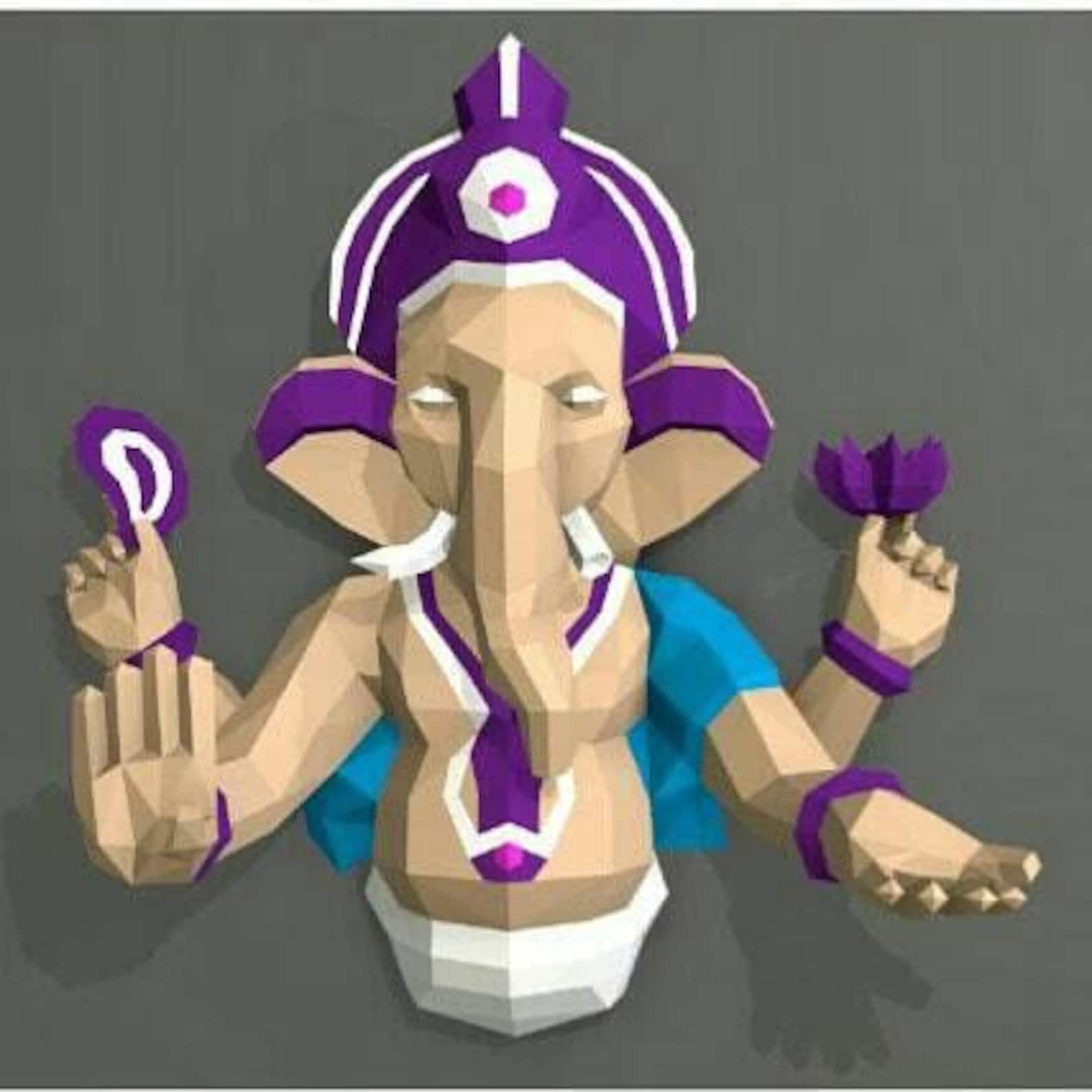 GANESHA Papercraft PDF Template DIY 3d Model FanArt Paper | Etsy