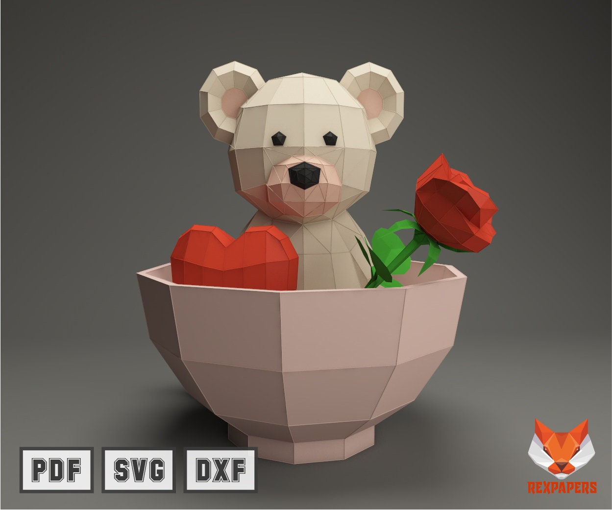 Osito Tierno Papercraft PDF Template DIY 3d Model FanArt - Etsy México