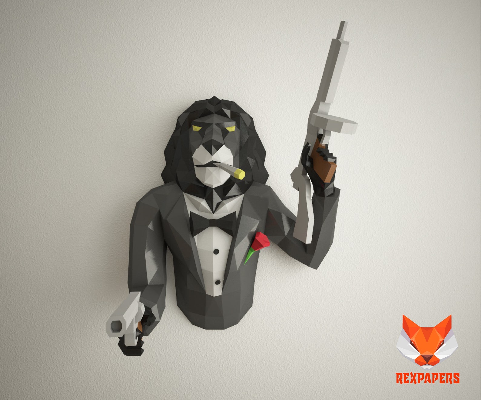 León Gánster Papercraft PDF Template DIY 3d Model Fanart - Etsy