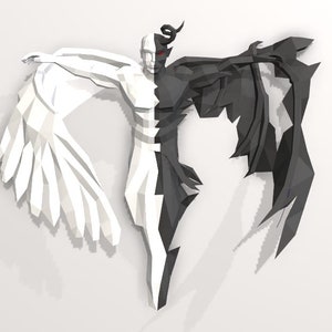 Angel Y Demonio Papercraft , PDF Template, DIY 3d Model, Fanart, Paper ...