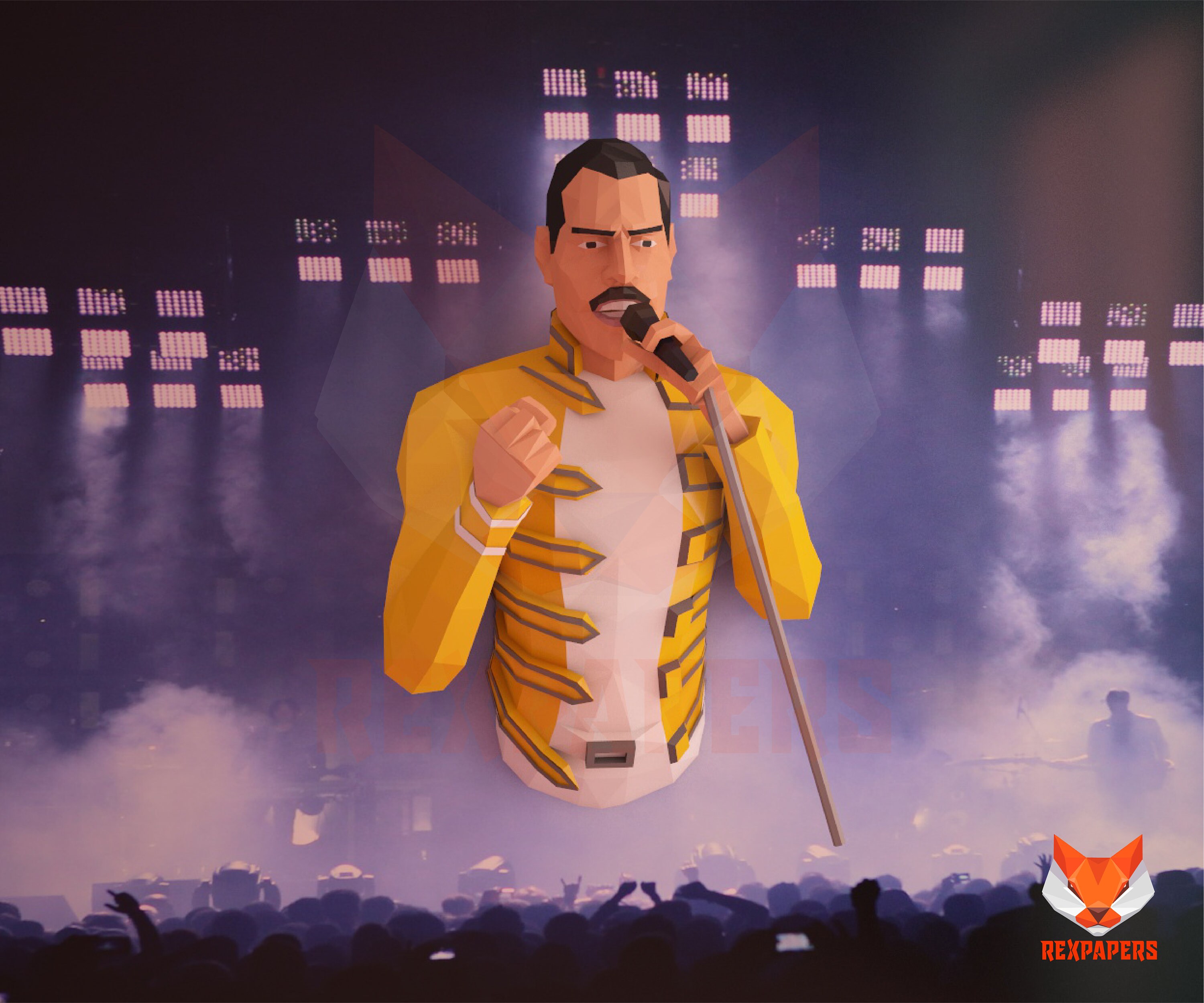 Freddie Mercury Papercraft PDF Template DIY 3d Model - Etsy.de
