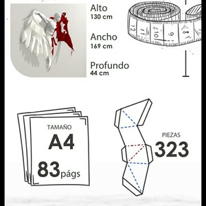 Angel Y Demonio Papercraft , PDF Template, DIY 3d Model, Fanart, Paper ...