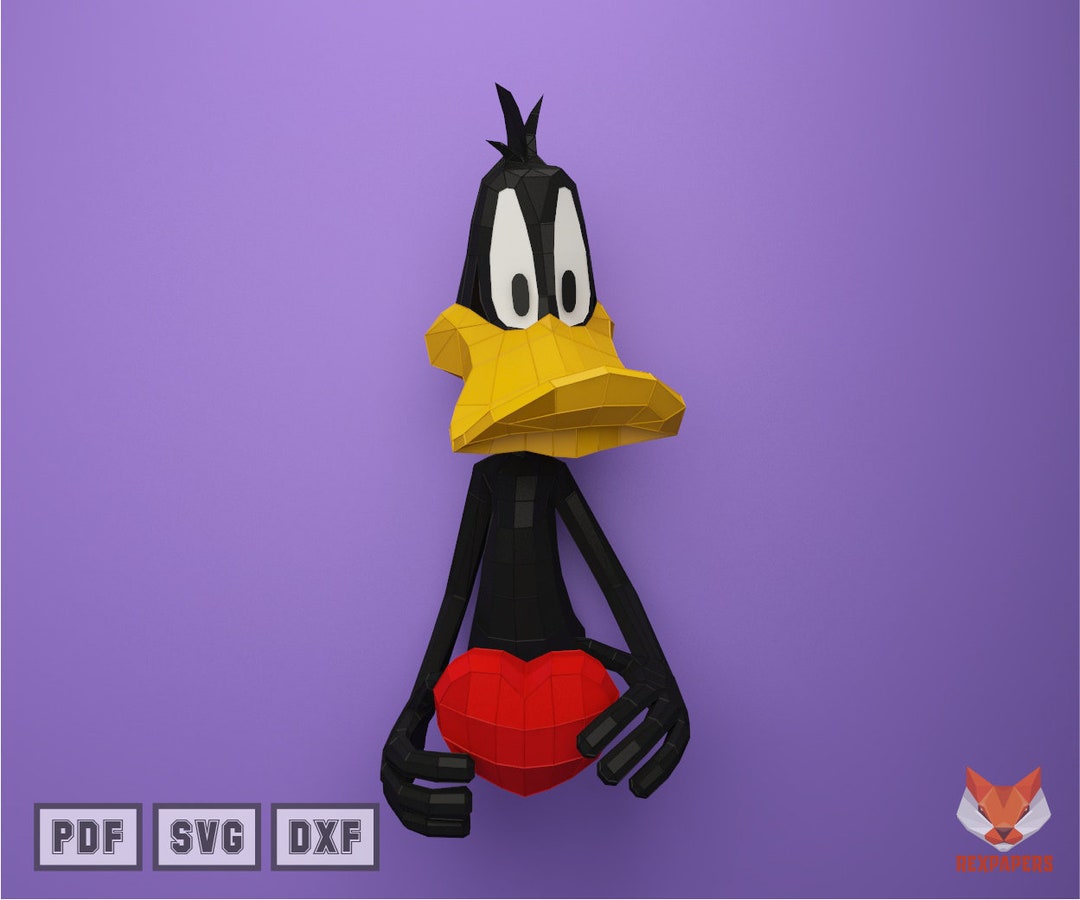 Pato Lucas Love Papercraft ,PDF Template,diy 3d Model ,paper Sculpture ...