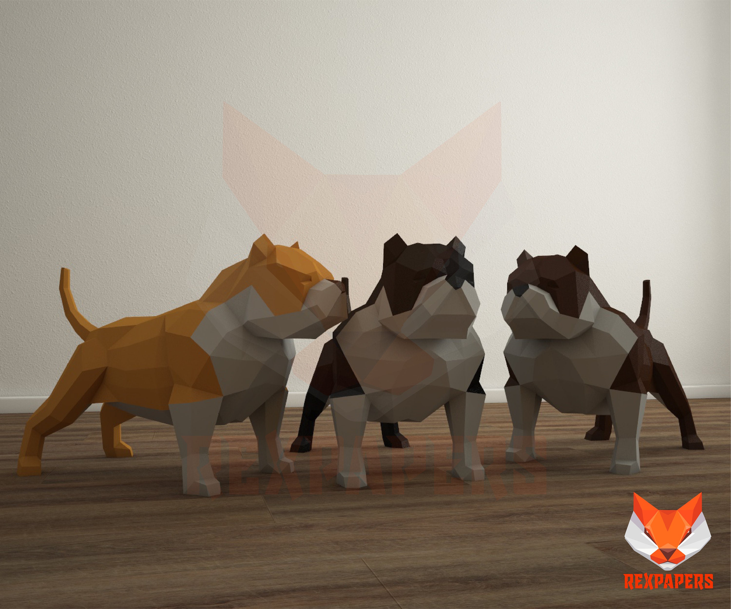 American Bully Papercraft PDF Template DIY 3d Model | Etsy
