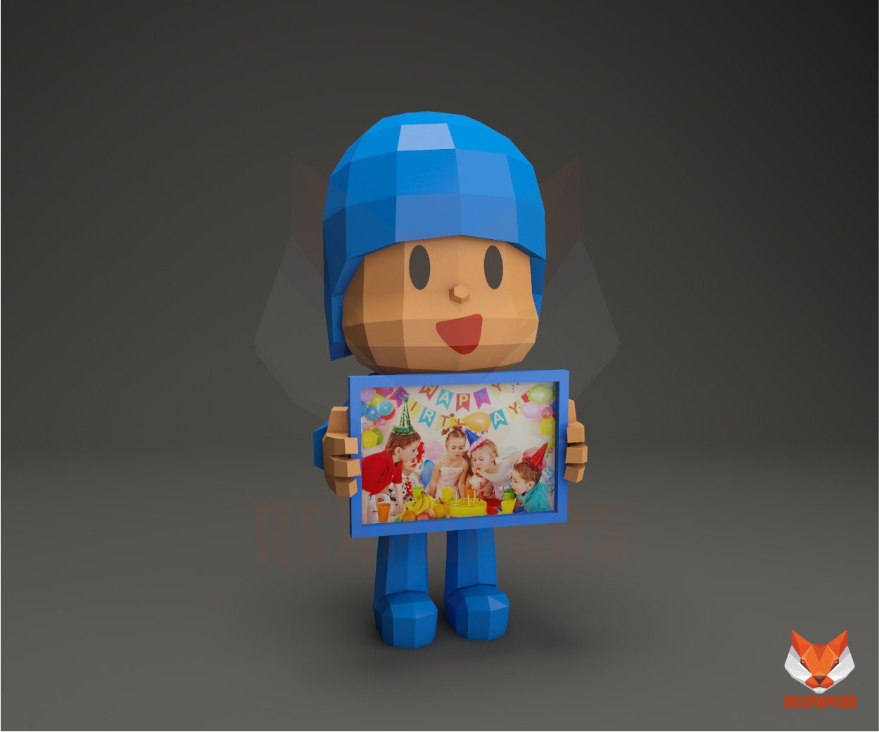 Pocoyo Papercraft PDF Template DIY 3d Model FanArt Paper - Etsy México