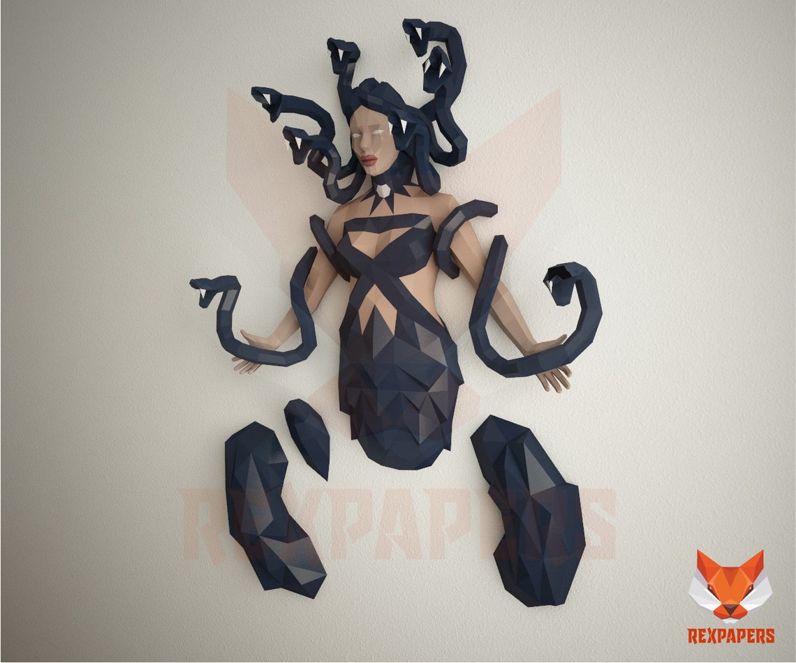 MEDUSA Papercraft PDF Template DIY 3d Model Fanart Paper | Etsy