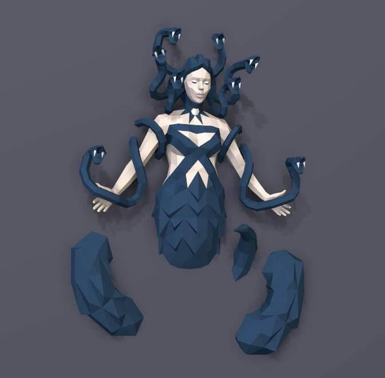 MEDUSA Papercraft PDF Template DIY 3d Model FanArt Paper | Etsy
