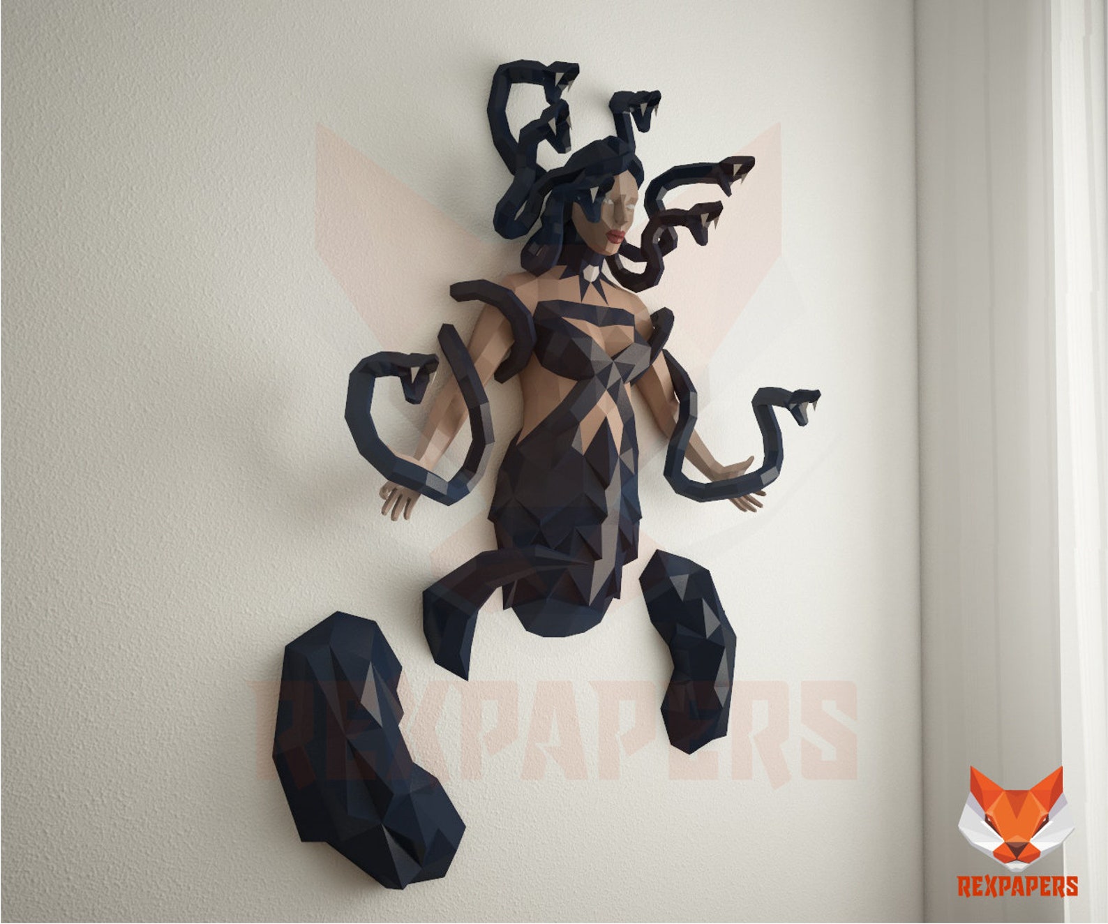 MEDUSA Papercraft PDF Template DIY 3d Model Fanart Paper | Etsy