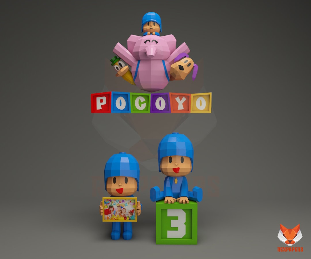 Pocoyo Papercraft , PDF Template, DIY 3d Model, FanArt, Paper Sculpture ...