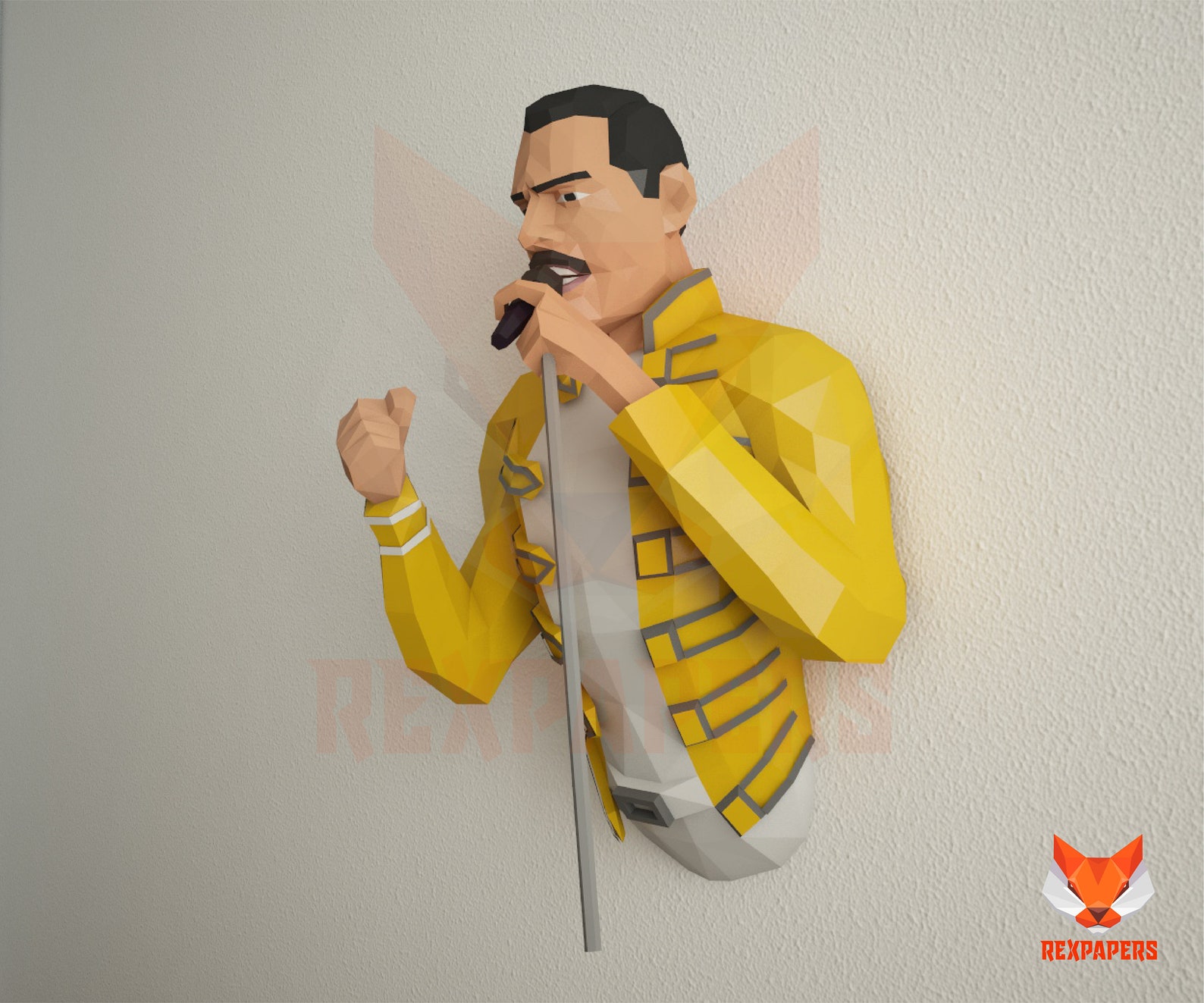 Freddie Mercury Papercraft PDF Template DIY 3d Model - Etsy France