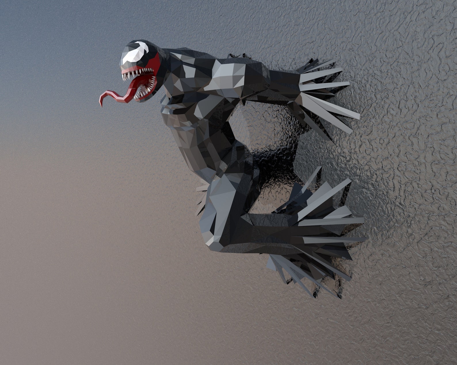 Venom Papercraft PDF Template DIY 3d Model FanArt Paper | Etsy